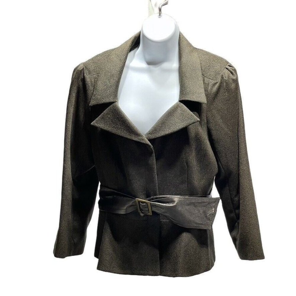 Kay Unger Jacket Belted Peplum Puff Elbow Length Slee… - Gem